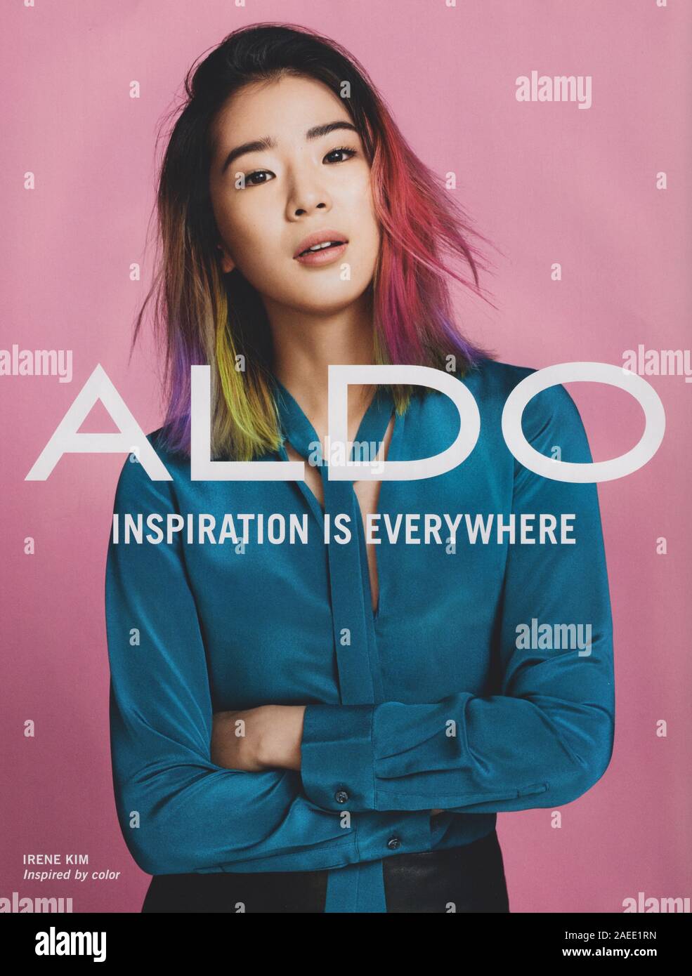 poster advertising ALDO fashion house in paper magazine from 2015 year ...