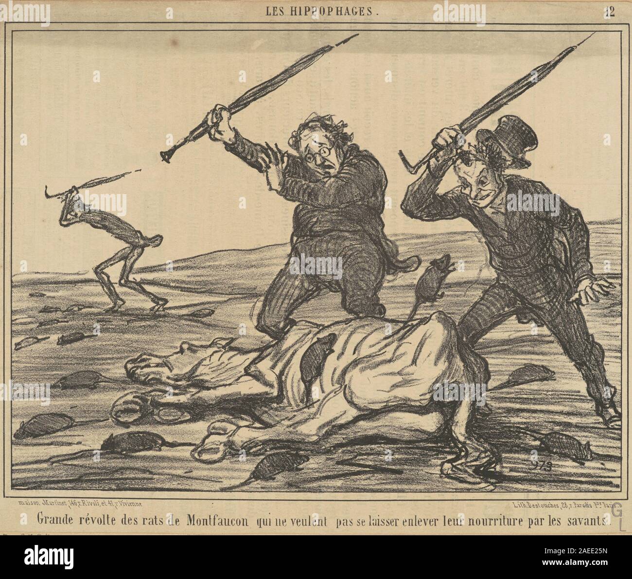 Honoré Daumier, Grande révolte des rats de montfaucon , 19th century ...