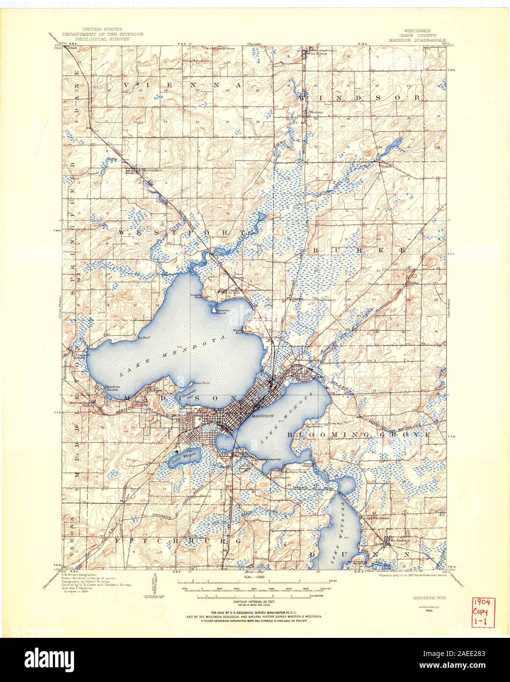 Madison wi map hi-res stock photography and images - Alamy