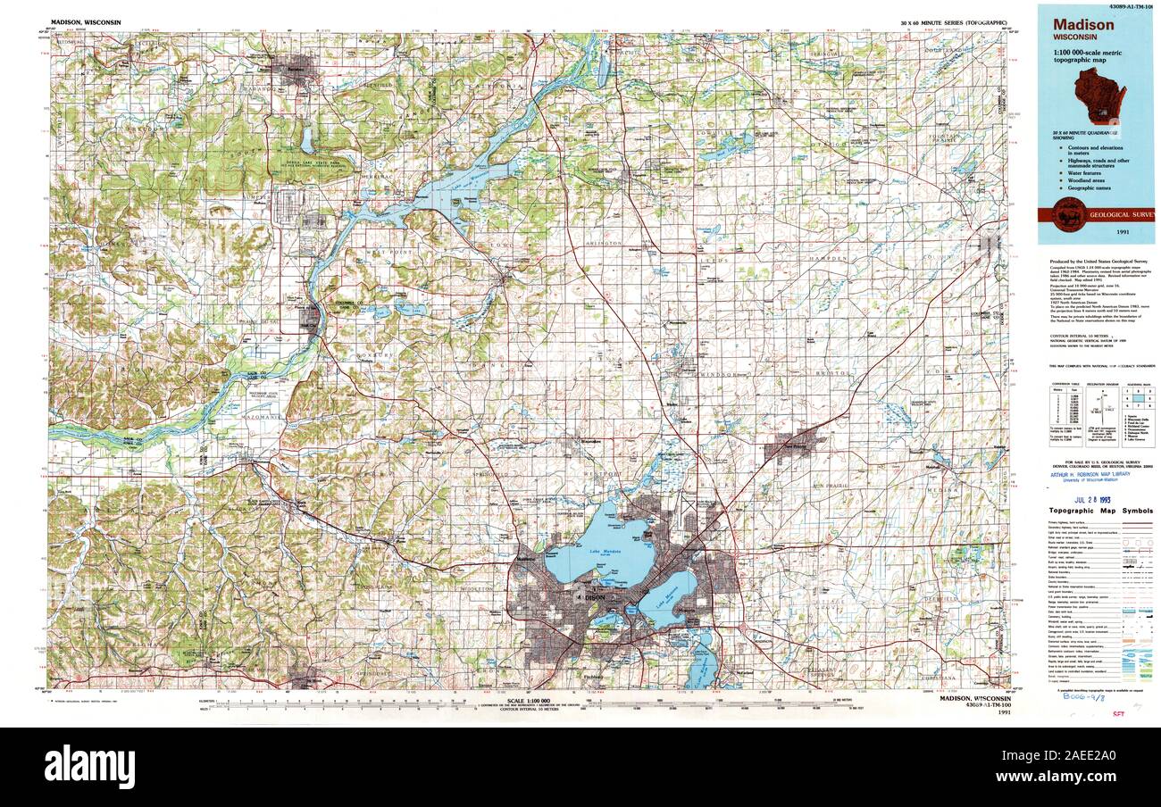 Madison wi map hi-res stock photography and images - Alamy