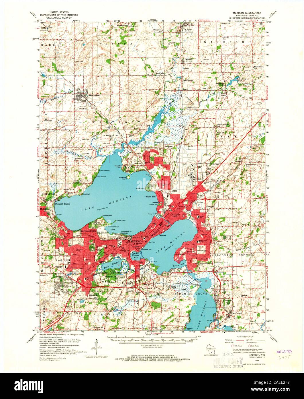 Madison wi map hi-res stock photography and images - Alamy