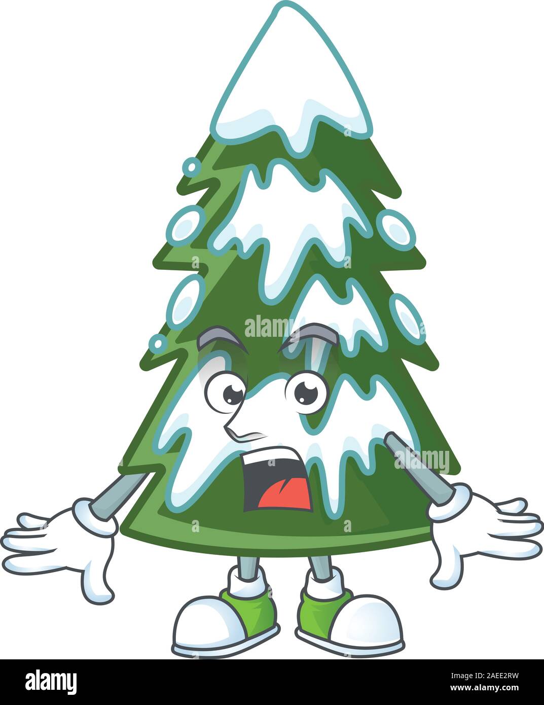 One snowy pine tree Stock Vector Images - Alamy