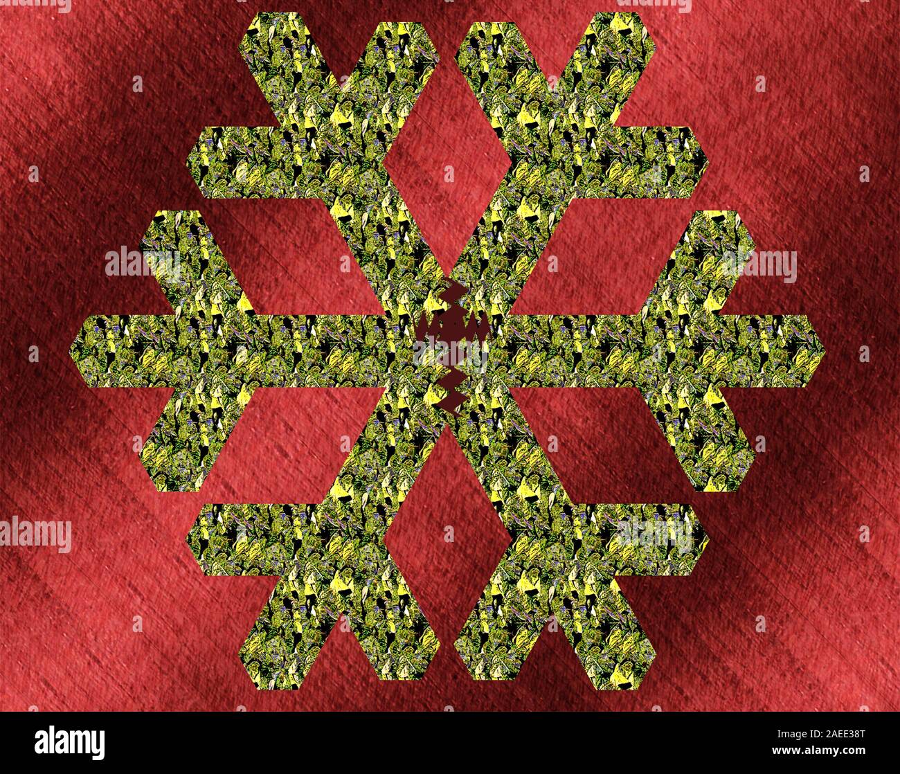 Christmas vector, graphic of snowflake with cross and ivy Stock Vector ...