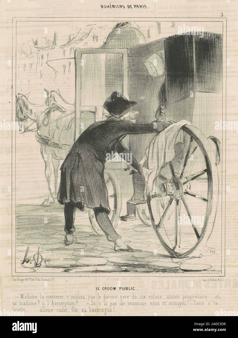 Honoré Daumier, Le groom public, 19th century Le groom public; 19th ...