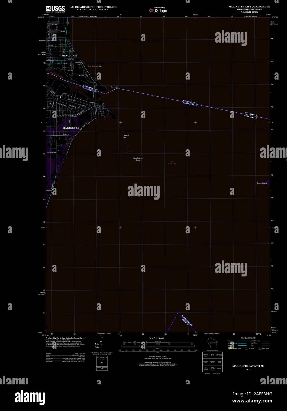 Marinette map hi-res stock photography and images - Alamy