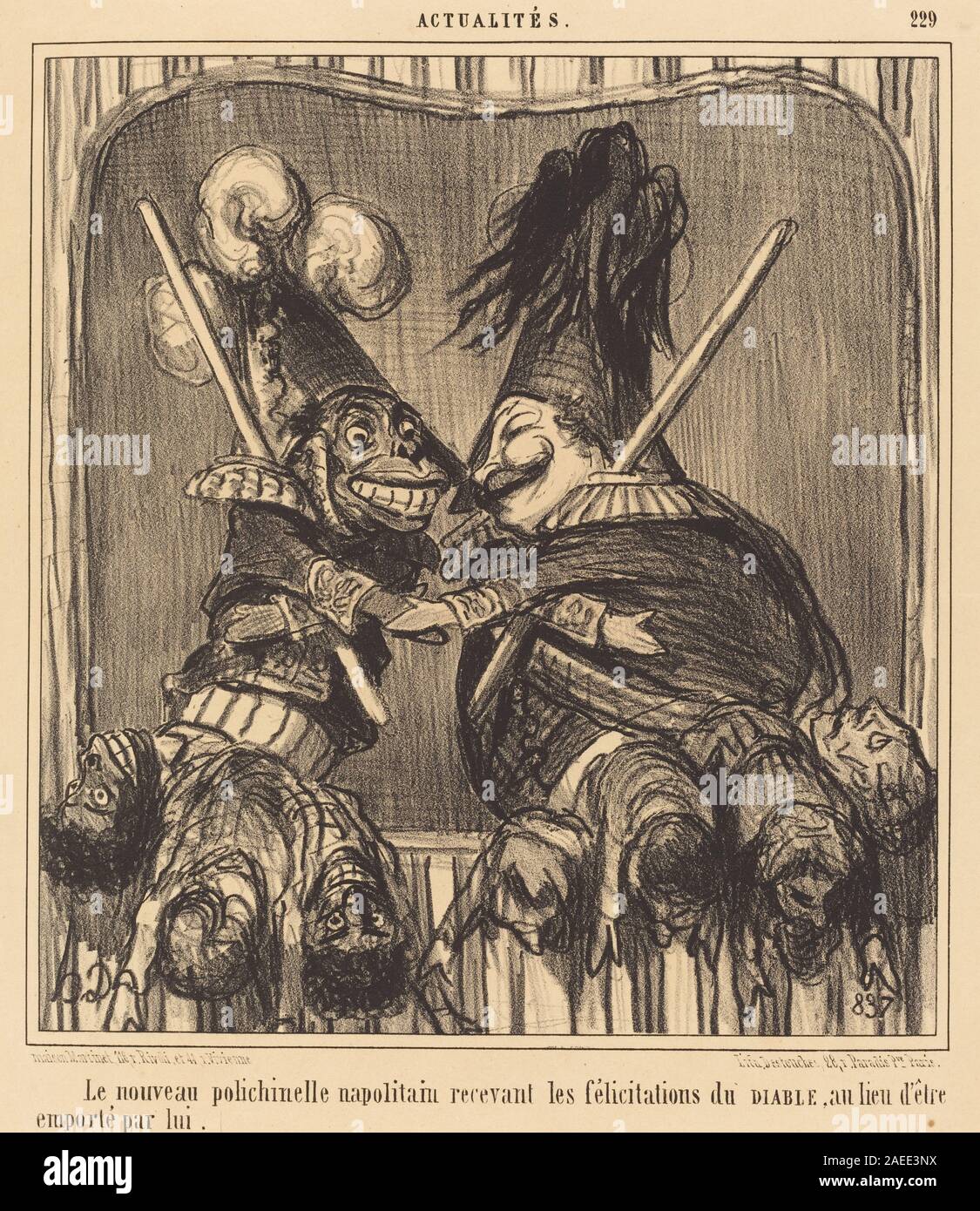 Le Nouveau polichinelle napolitain, 1855 by Honoré Daumier depicts a ...