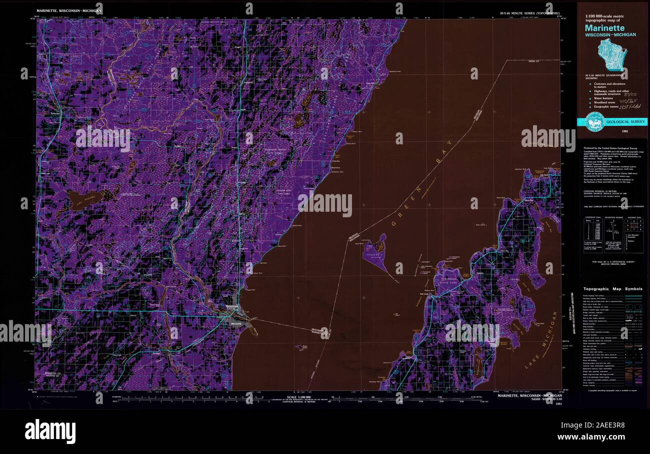 Map of marinette hi-res stock photography and images - Alamy