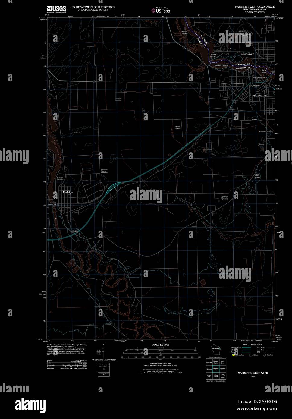 Marinette map hi-res stock photography and images - Alamy