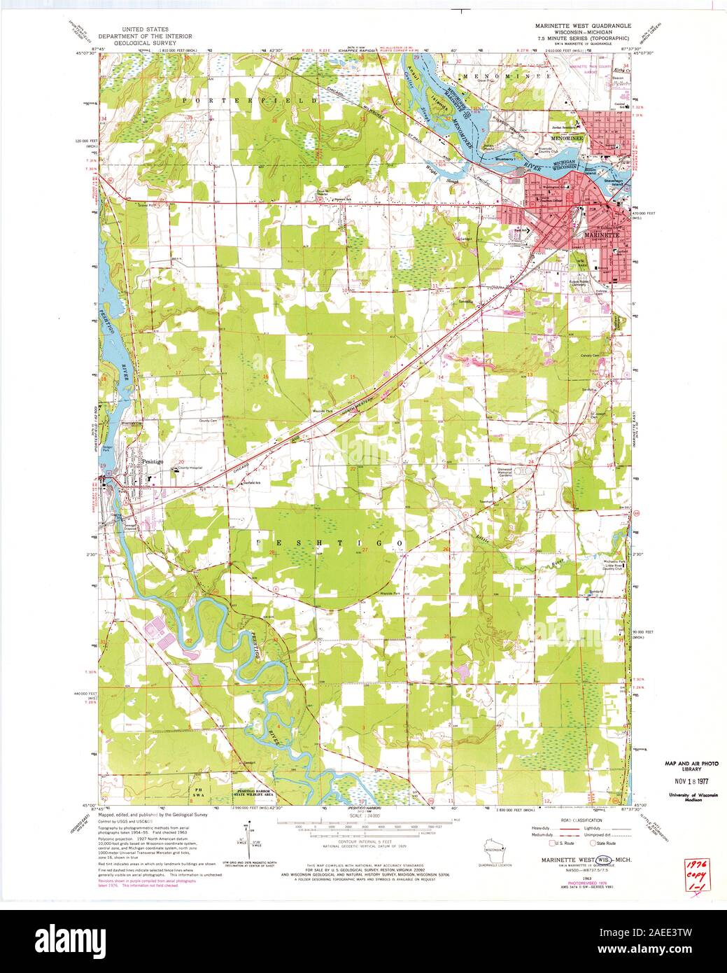 Map of marinette hi-res stock photography and images - Alamy