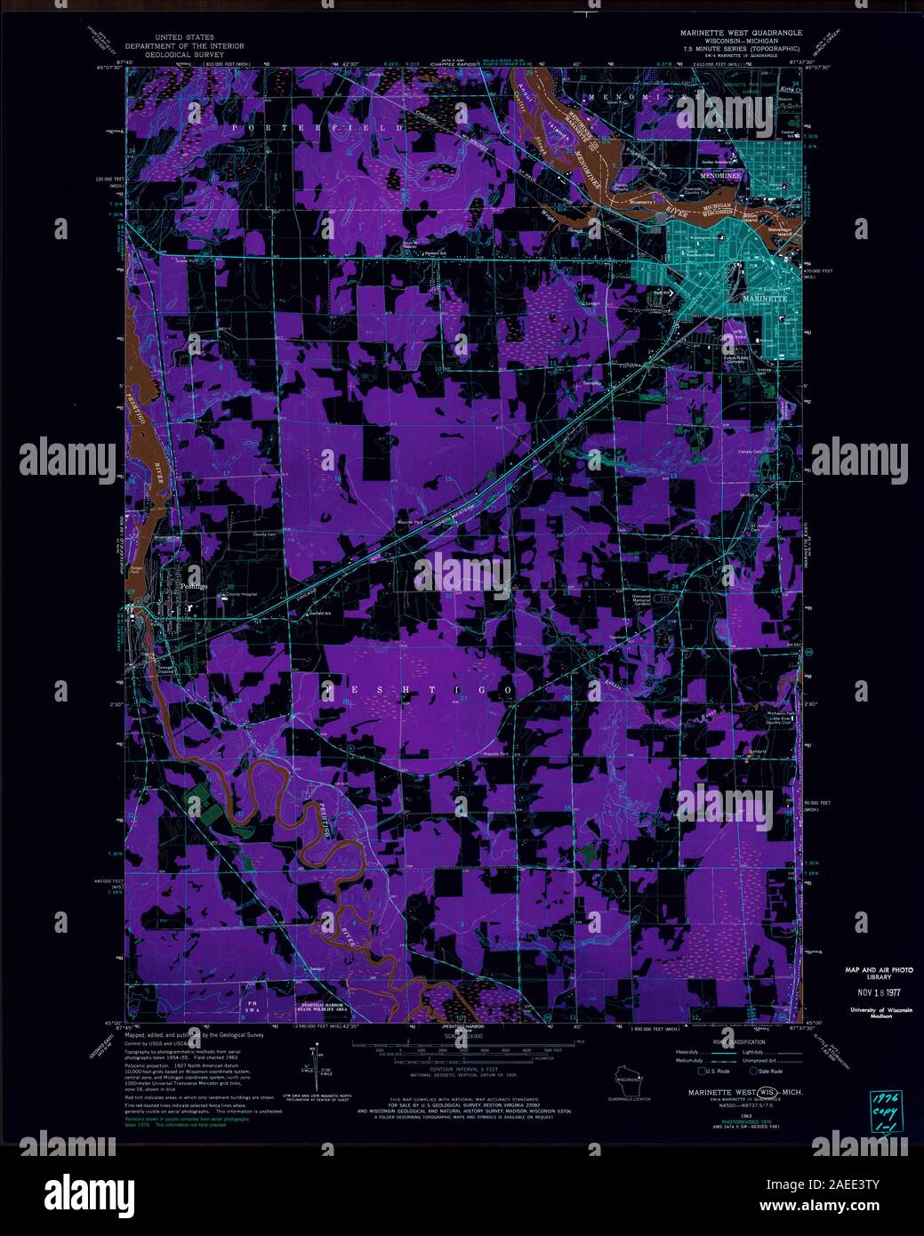 Map of marinette hi-res stock photography and images - Alamy