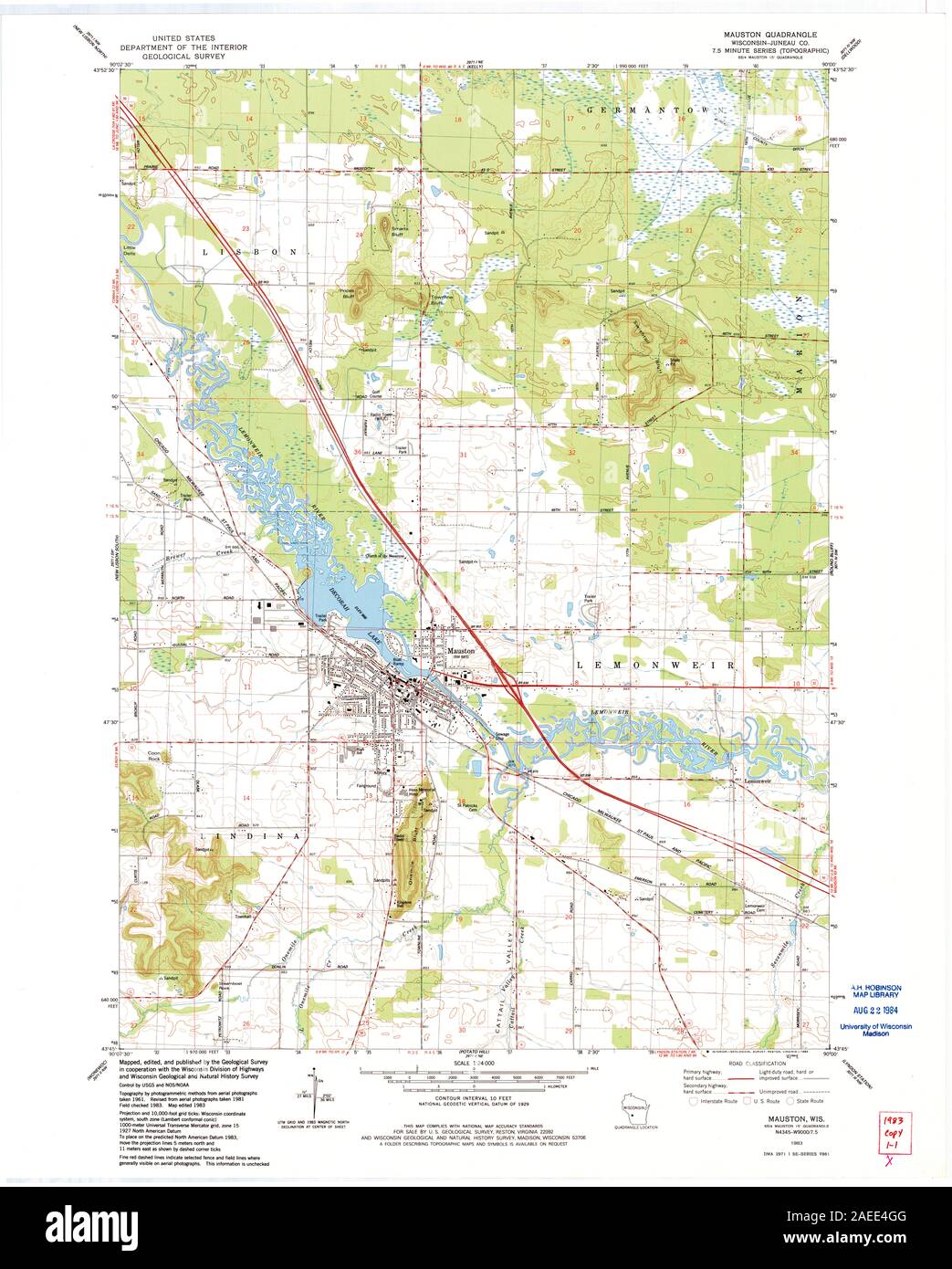 Mauston map hi-res stock photography and images - Alamy