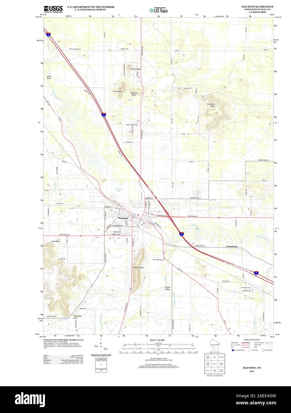 Mauston map Cut Out Stock Images & Pictures - Alamy