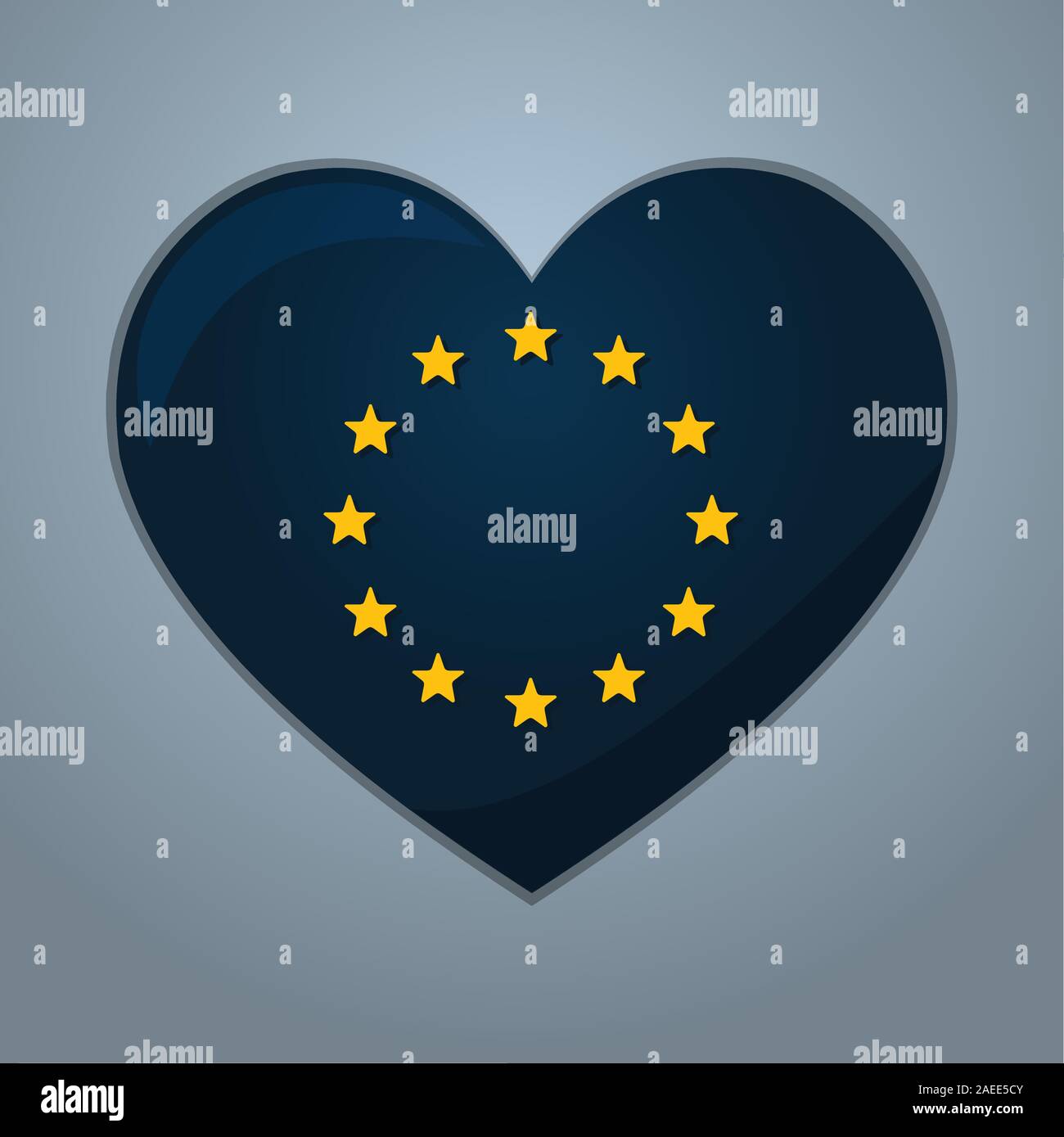 heart with union europe flag inside vector symbol illustration Stock ...