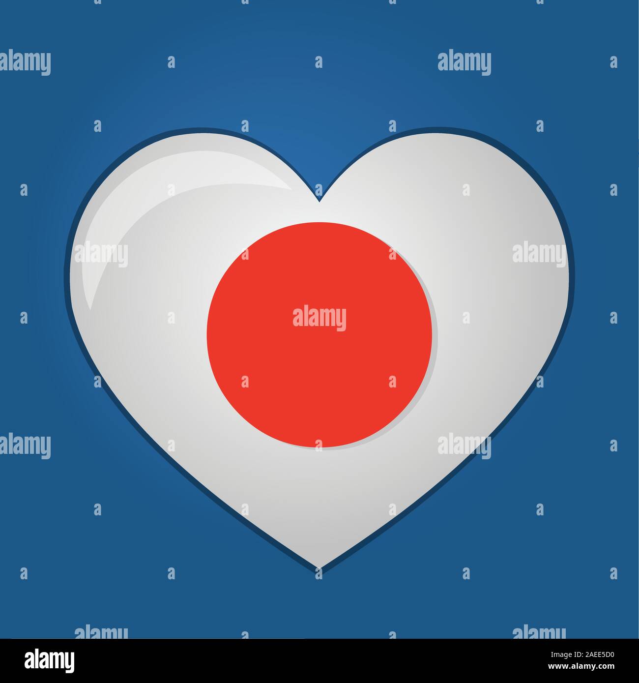 Isolated heart shape japanese flag hi-res stock photography and images ...