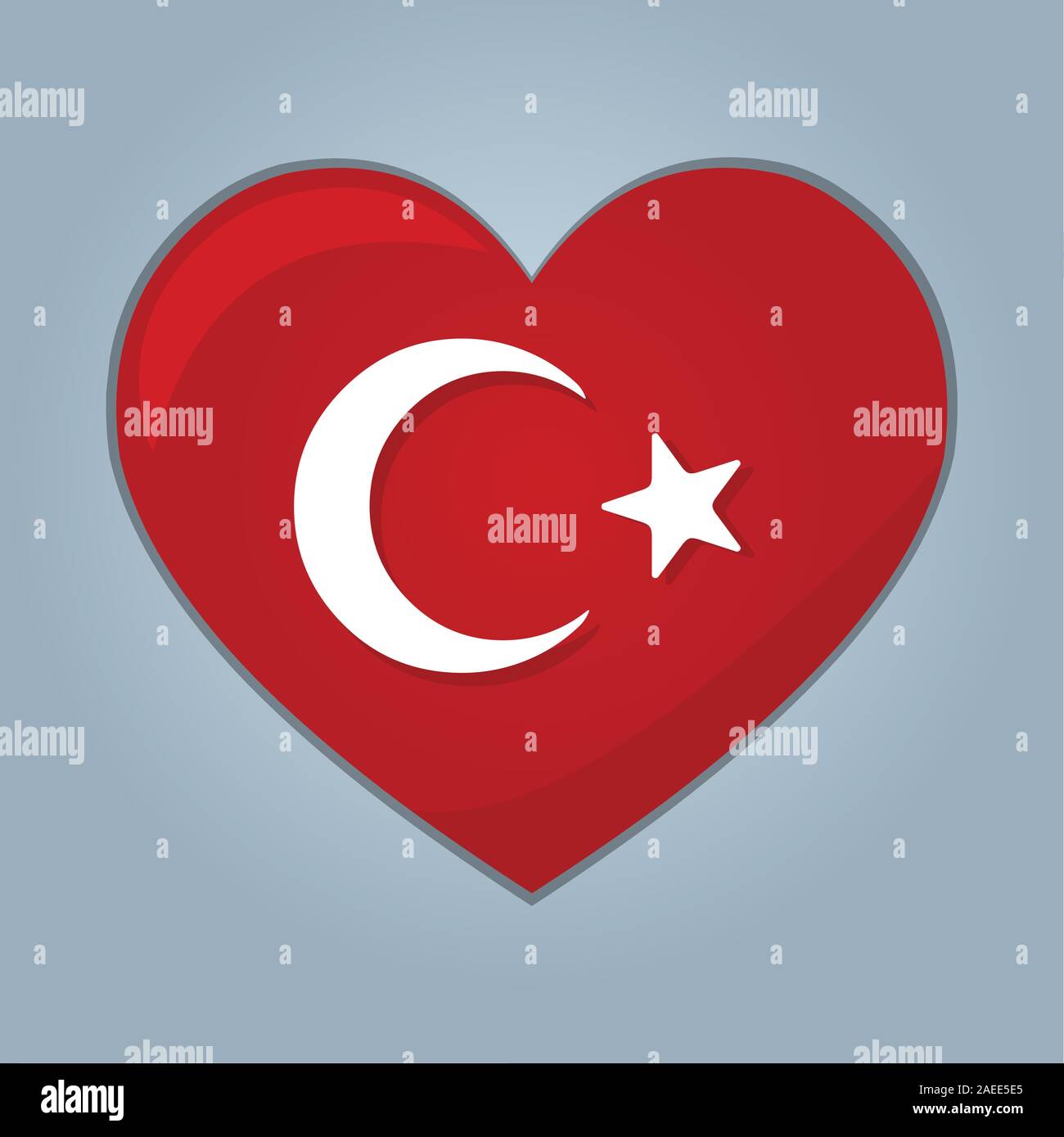 heart with turkey flag vector symbol illustration Stock Vector Image ...