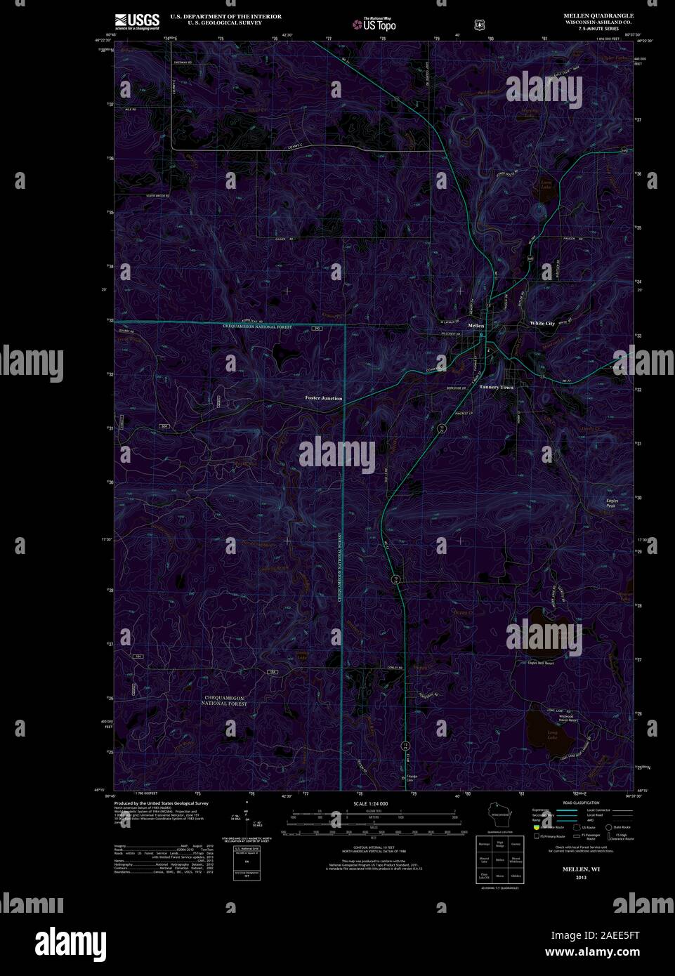 Map of mellen hi-res stock photography and images - Alamy