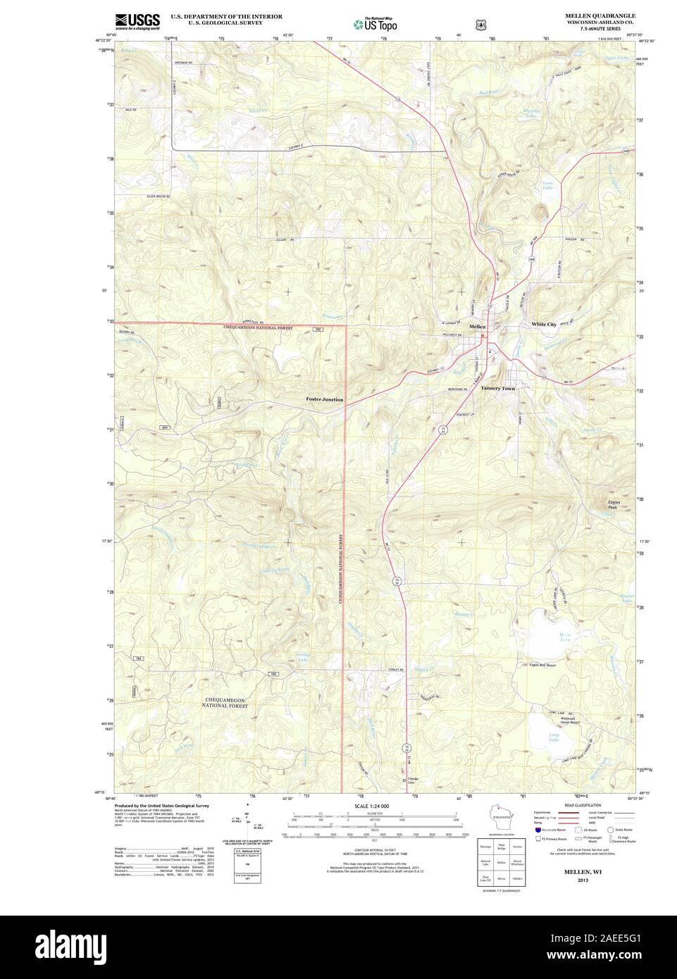 Map of mellen hi-res stock photography and images - Alamy