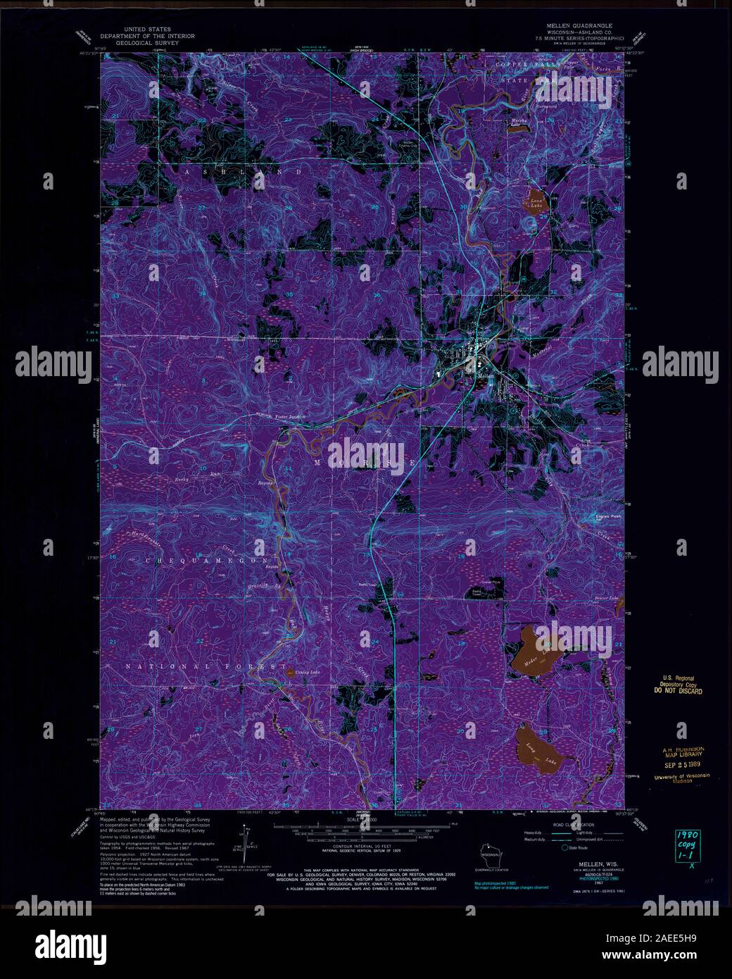 Map of mellen hi-res stock photography and images - Alamy