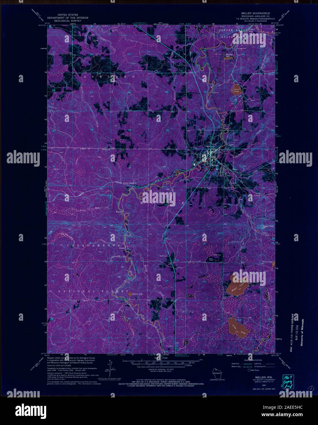 Map of mellen hi-res stock photography and images - Alamy