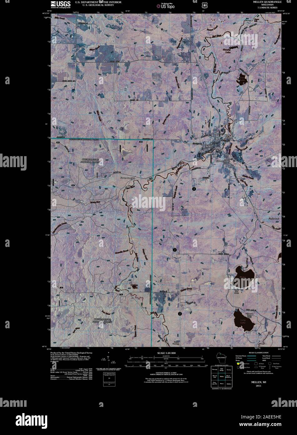 Map of mellen hi-res stock photography and images - Alamy