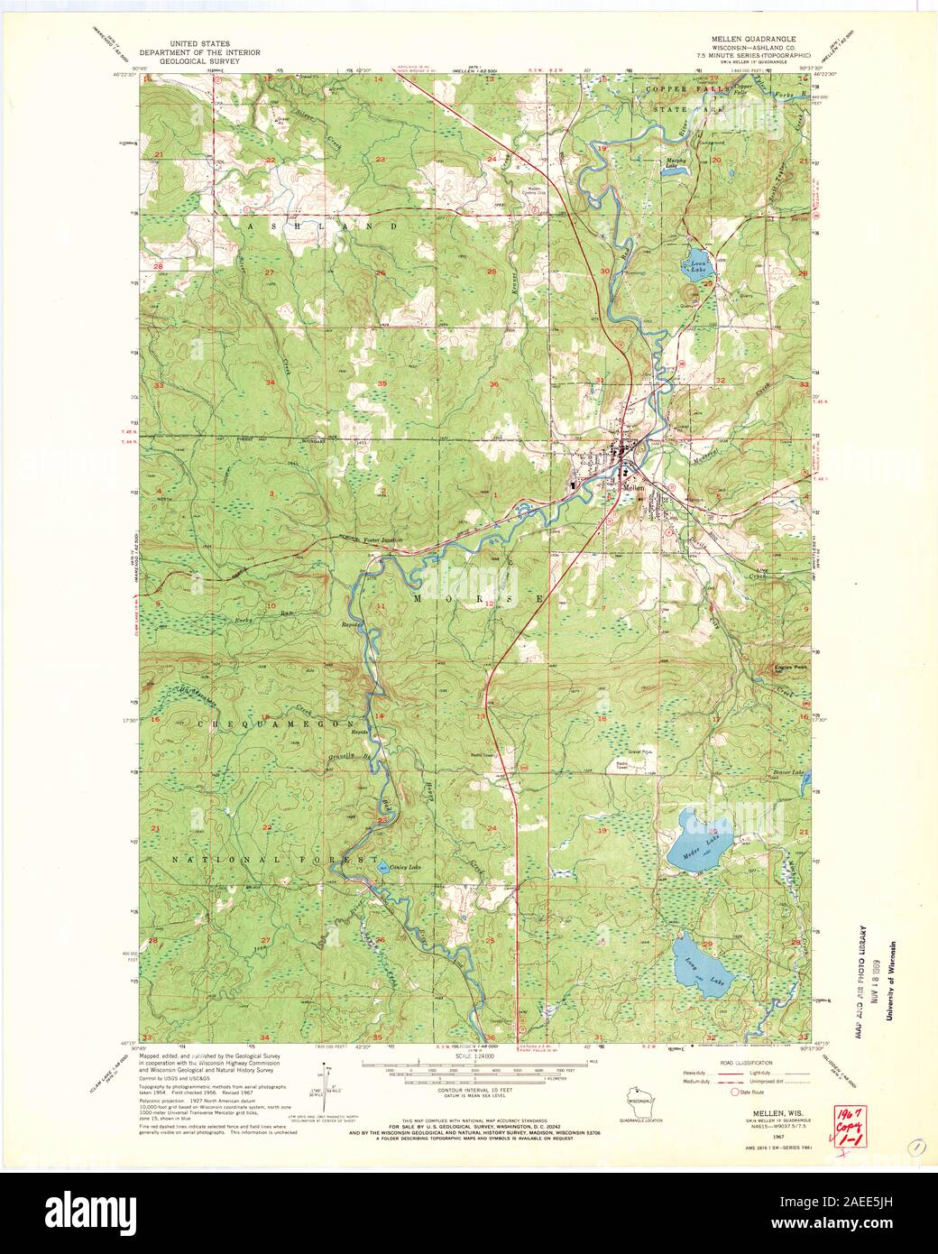 Map of mellen hi-res stock photography and images - Alamy