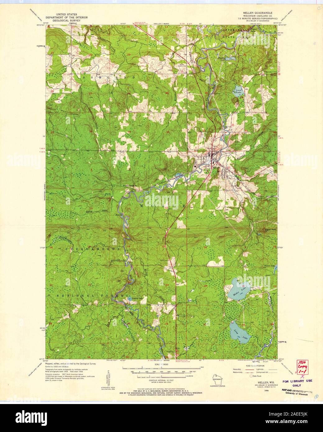 Map of mellen hi-res stock photography and images - Alamy