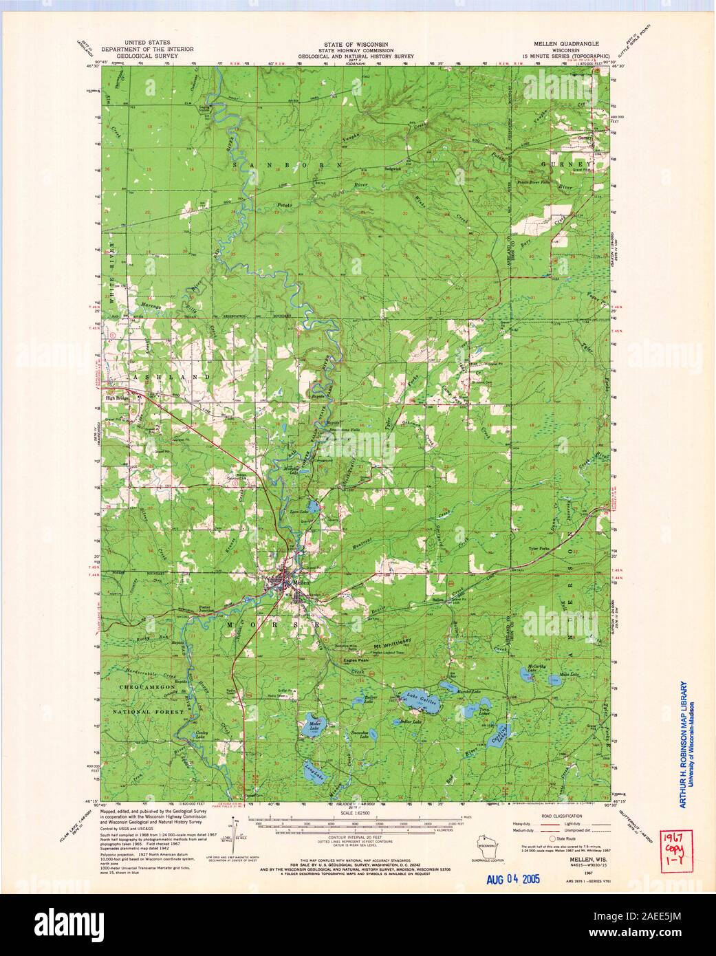 Map of mellen hi-res stock photography and images - Alamy