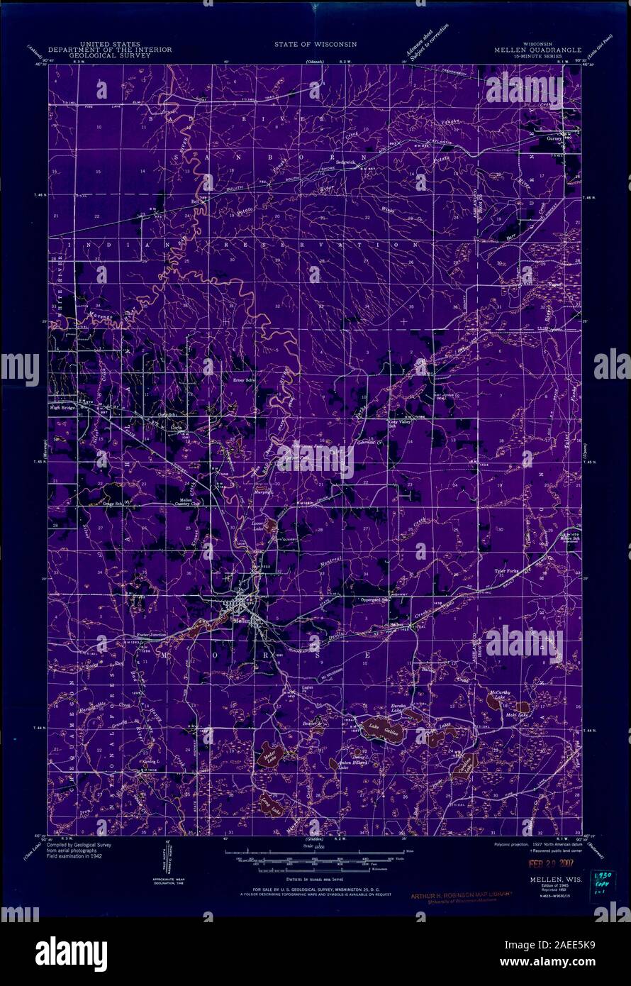 Map of mellen hi-res stock photography and images - Alamy