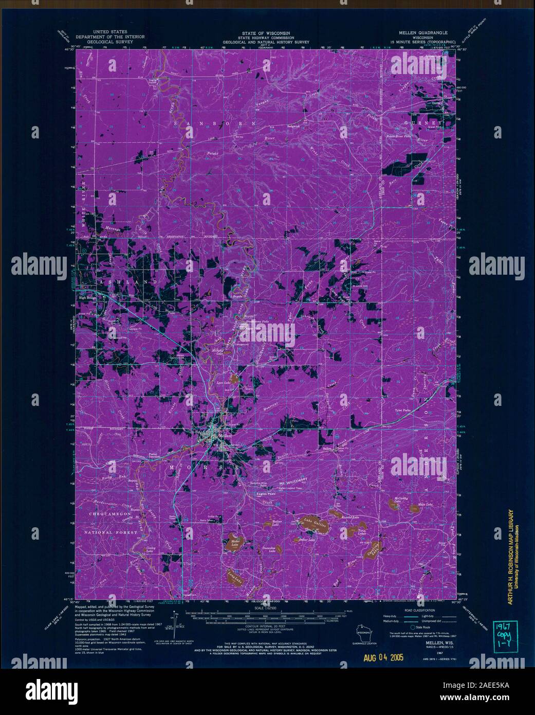 Map of mellen hi-res stock photography and images - Alamy