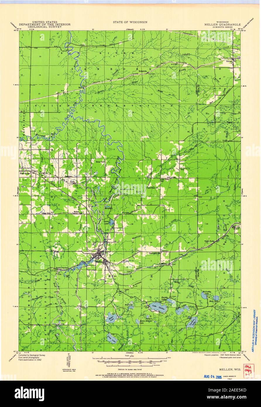 Map of mellen hi-res stock photography and images - Alamy