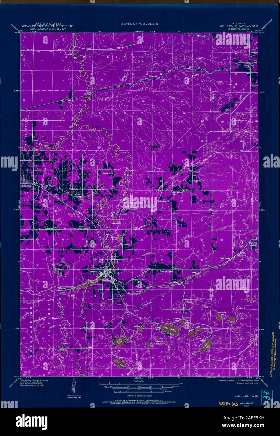 Map of mellen hi-res stock photography and images - Alamy