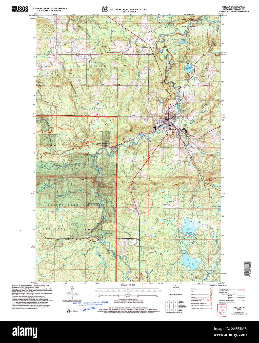 Map of mellen hi-res stock photography and images - Alamy