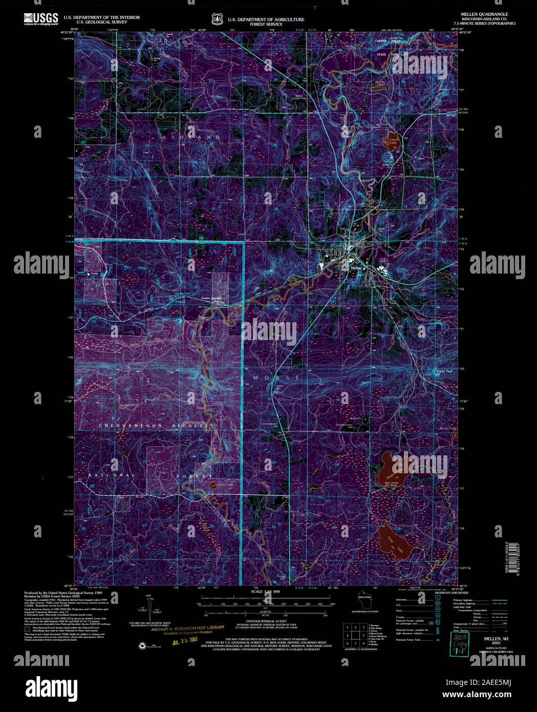 Map of mellen hi-res stock photography and images - Alamy