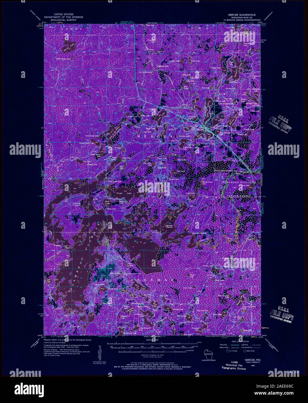 WI Mercer 802893 1955 62500 Inverted Restoration Stock Photo - Alamy