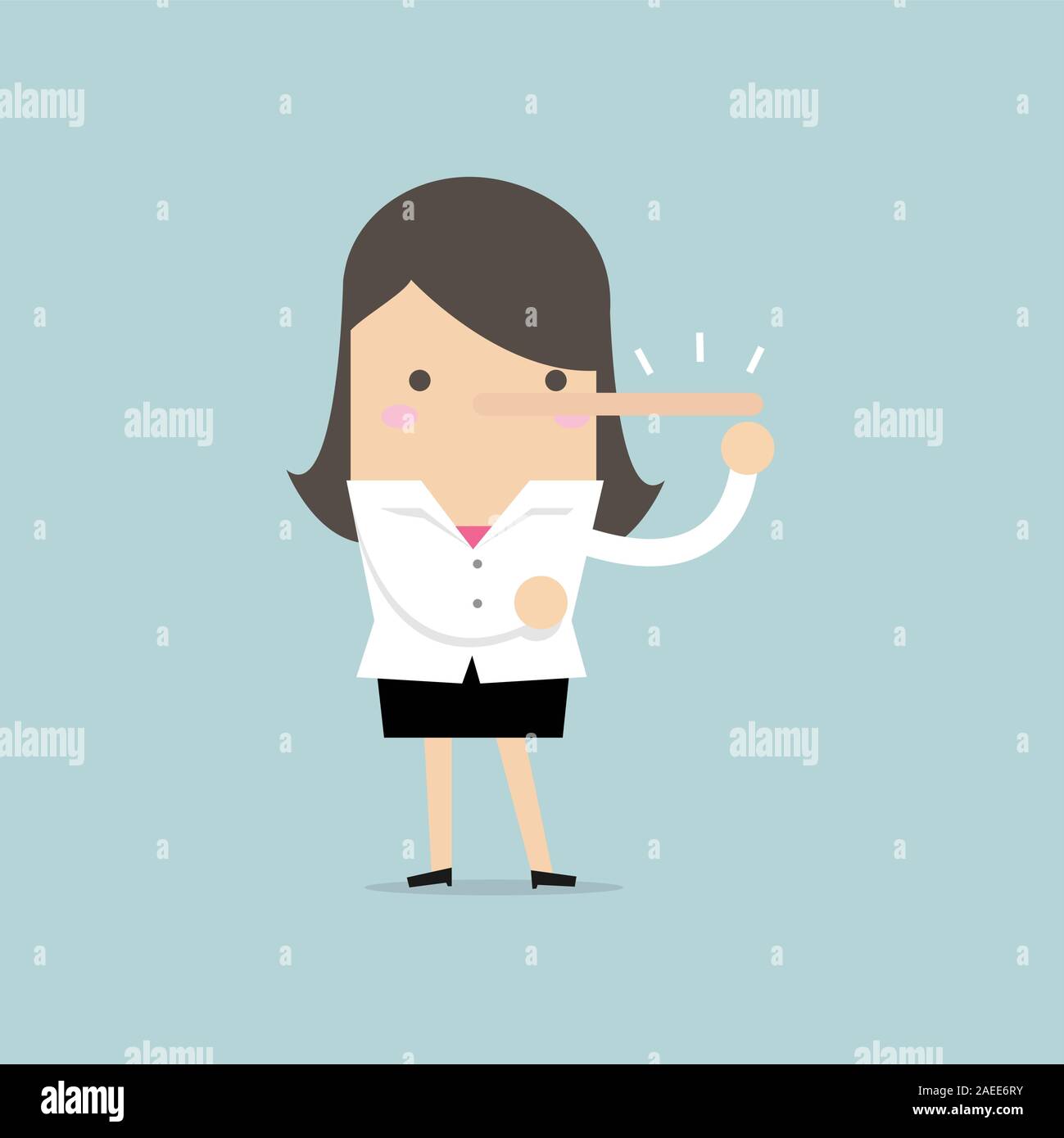 Lying businesswoman with long nose Stock Vector Image & Art - Alamy
