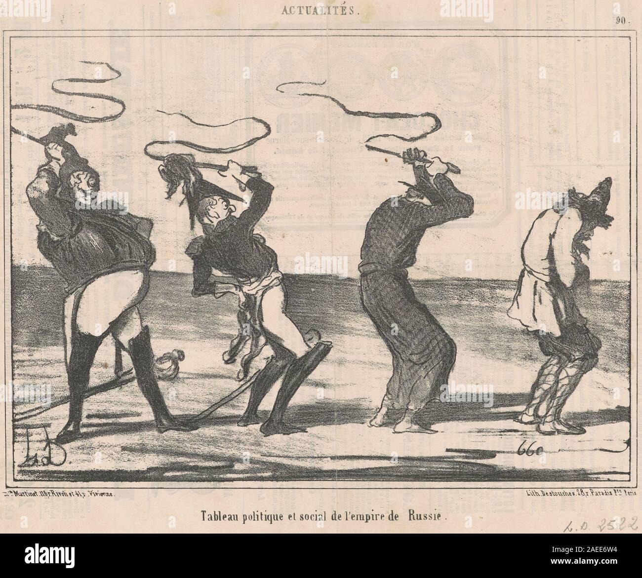 A 19th-century lithograph by Honoré Daumier titled 'Tableau de l'empire ...