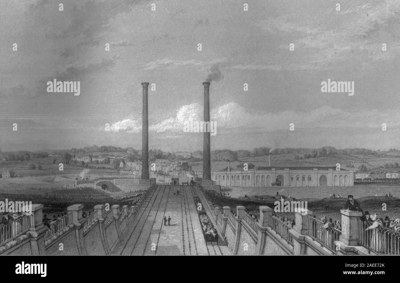 The incline and stationary steam engine chimneys at Camden Town Stock ...