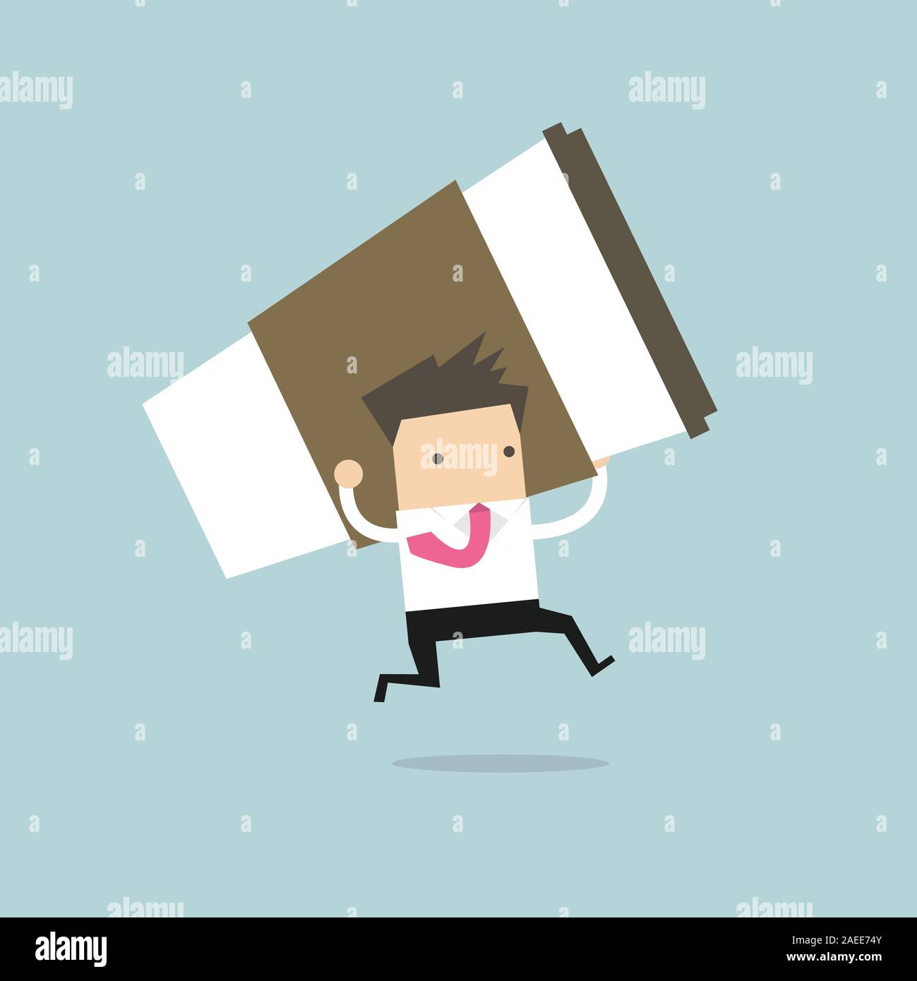 Office worker running for coffee Stock Vector Images - Alamy