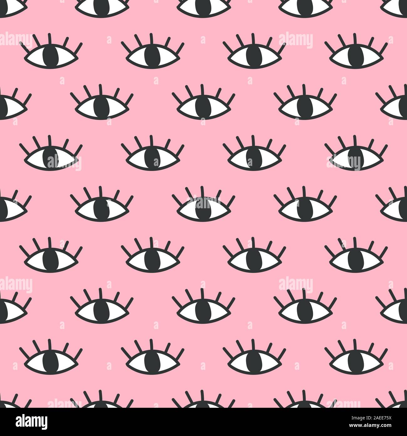 Seamless open eye pattern on pink background Stock Vector Image & Art ...