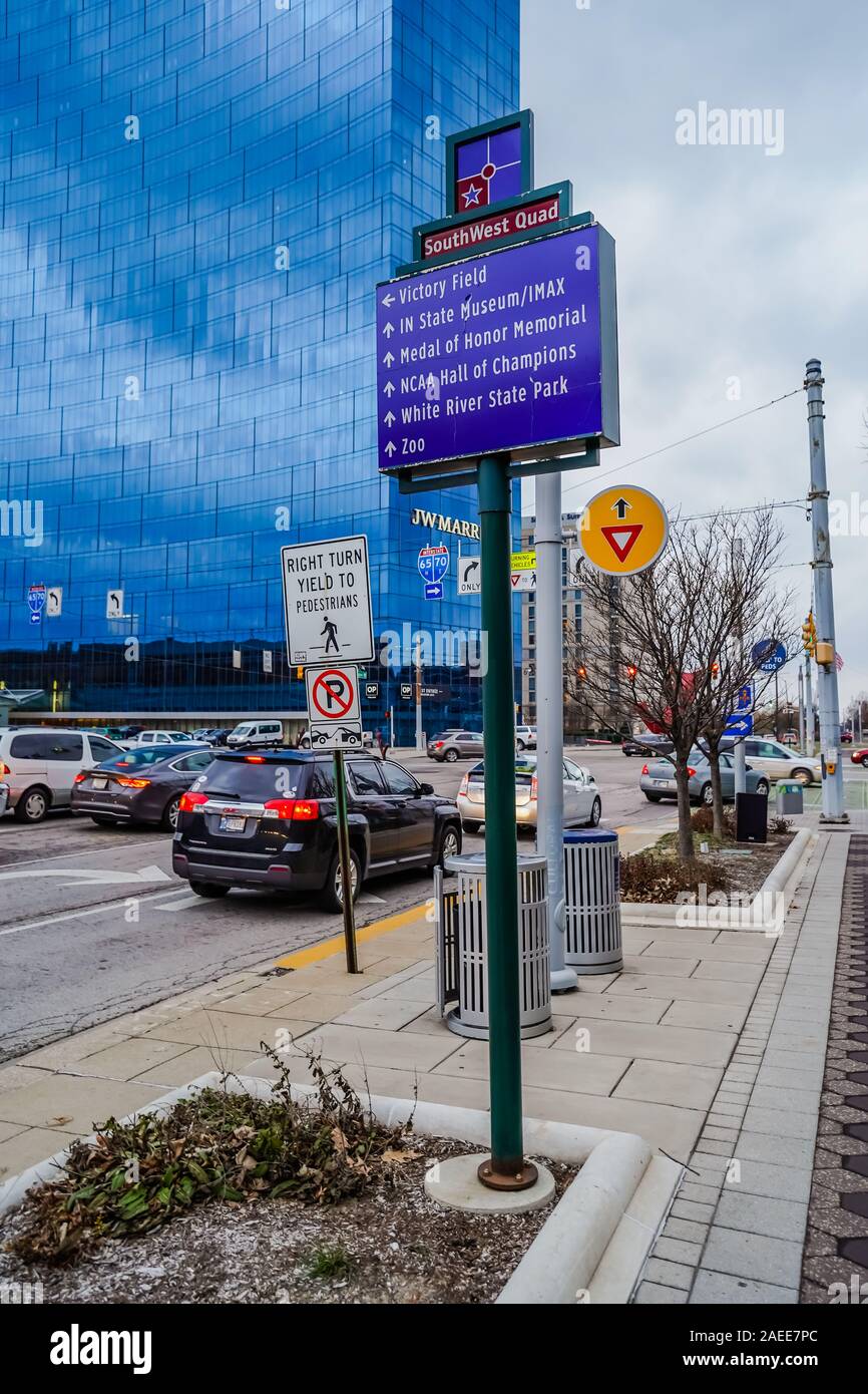 indianapolis downtown street sign Stock Photo - Alamy