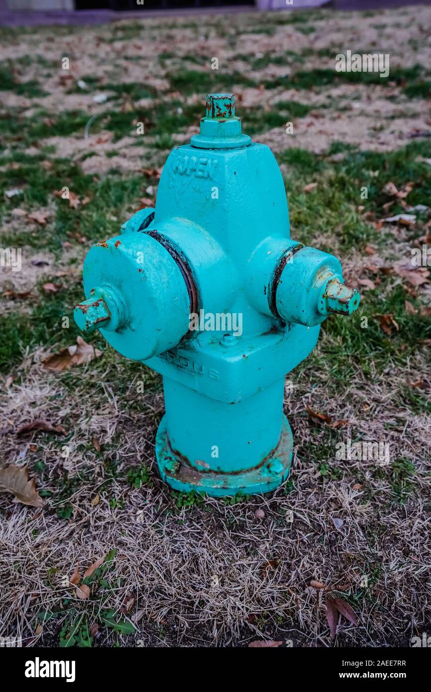 Turquoise Fire Hydrants indianapolis, the color indicate a very high ...