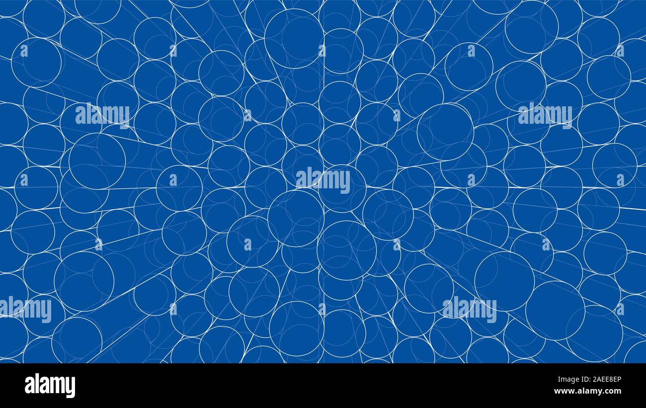 Abstract background of cylinders outline. Vector rendering of 3d. Wire ...
