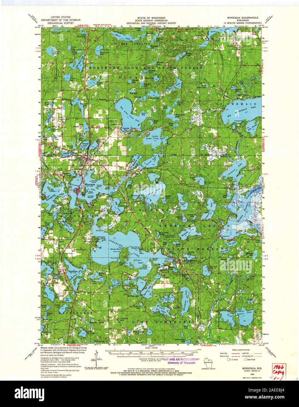 Map of minocqua hi-res stock photography and images - Alamy