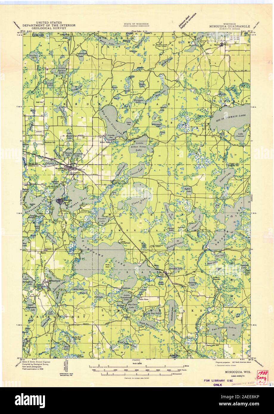 Minocqua map hi-res stock photography and images - Alamy
