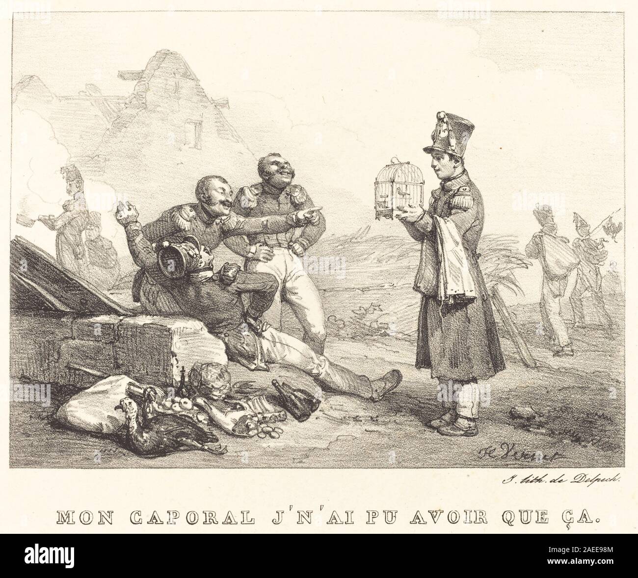 Horace Vernet's 1823 painting 'Mon Caporal, Je n'ai pu avons que ça ...