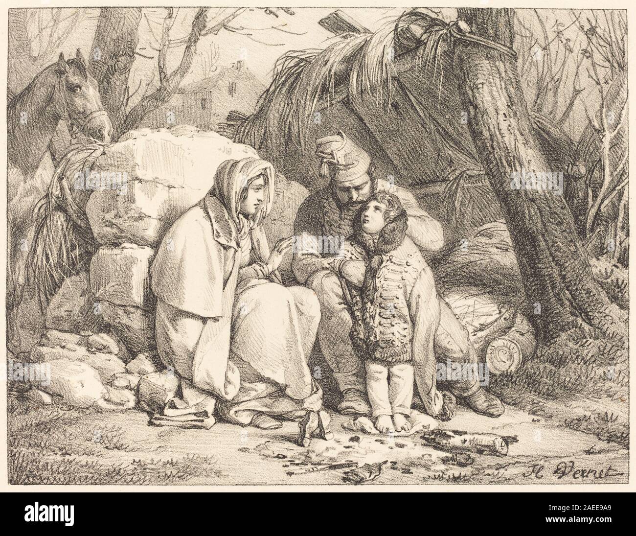 Horace Vernet, Soldier's Family Encamped, c 1818 Soldier's Family ...