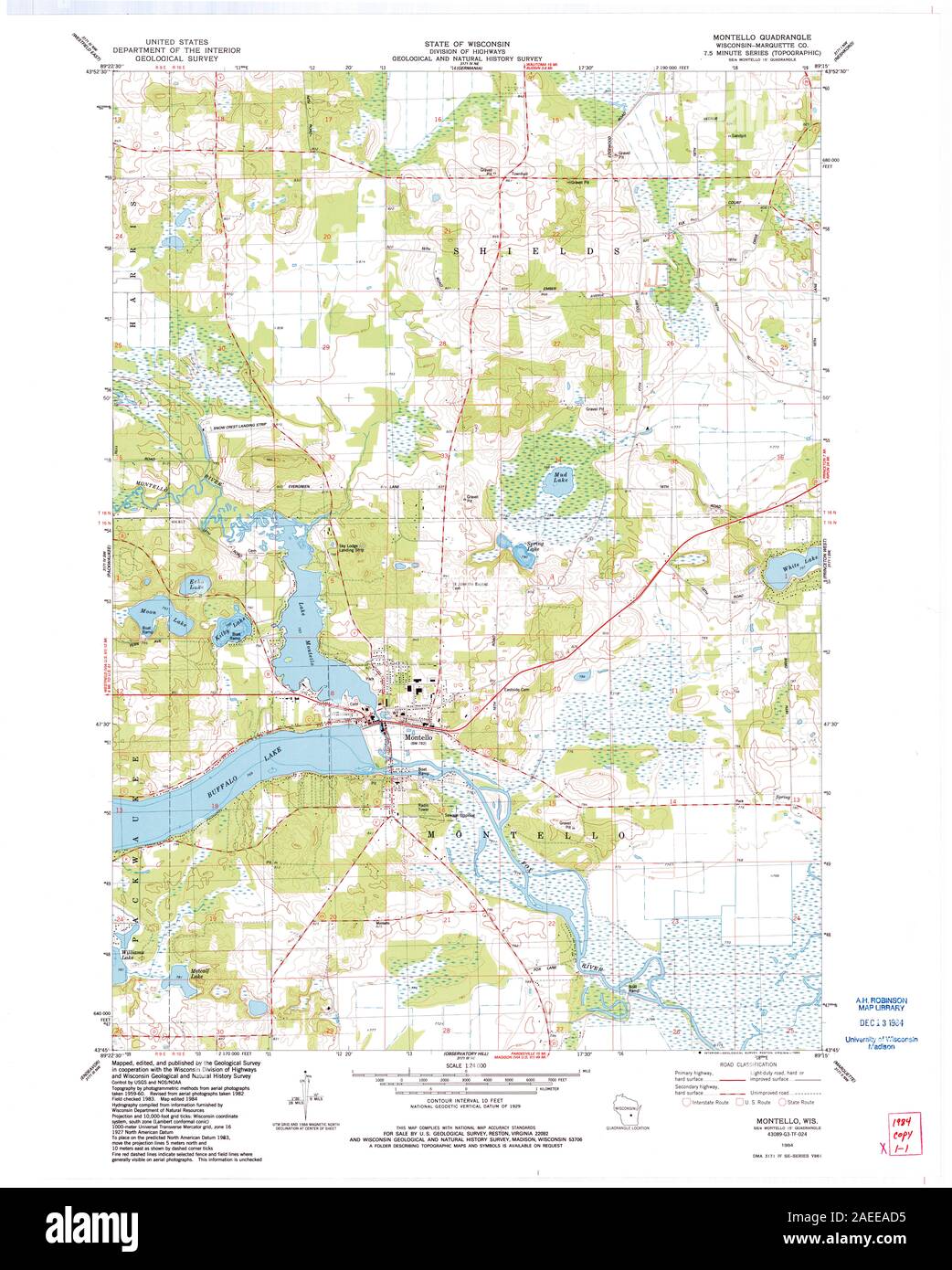 Map of montello hi-res stock photography and images - Alamy