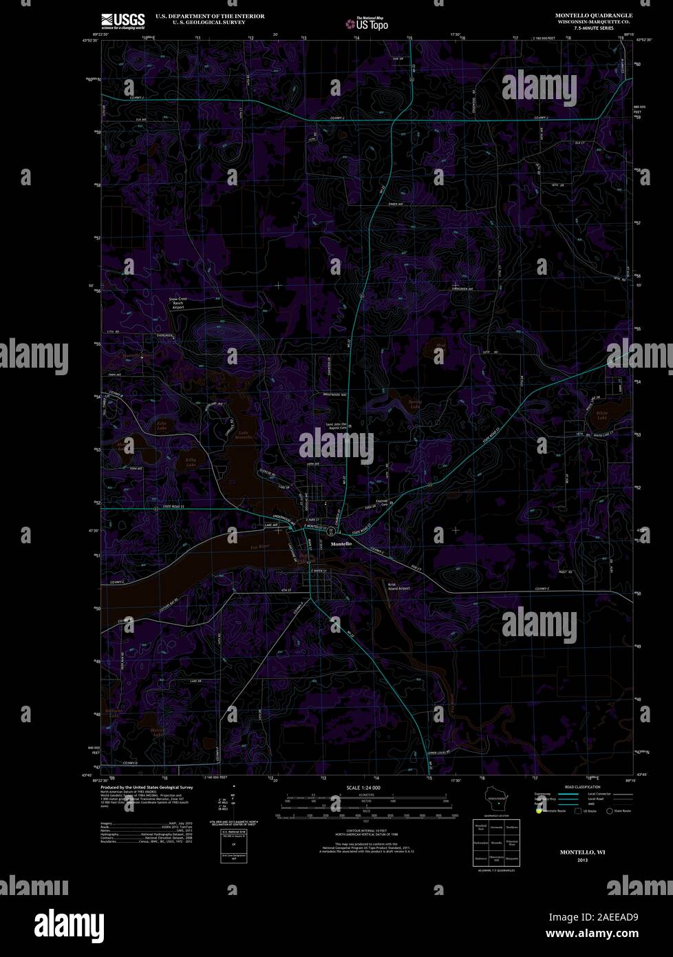 Montello map hi-res stock photography and images - Alamy