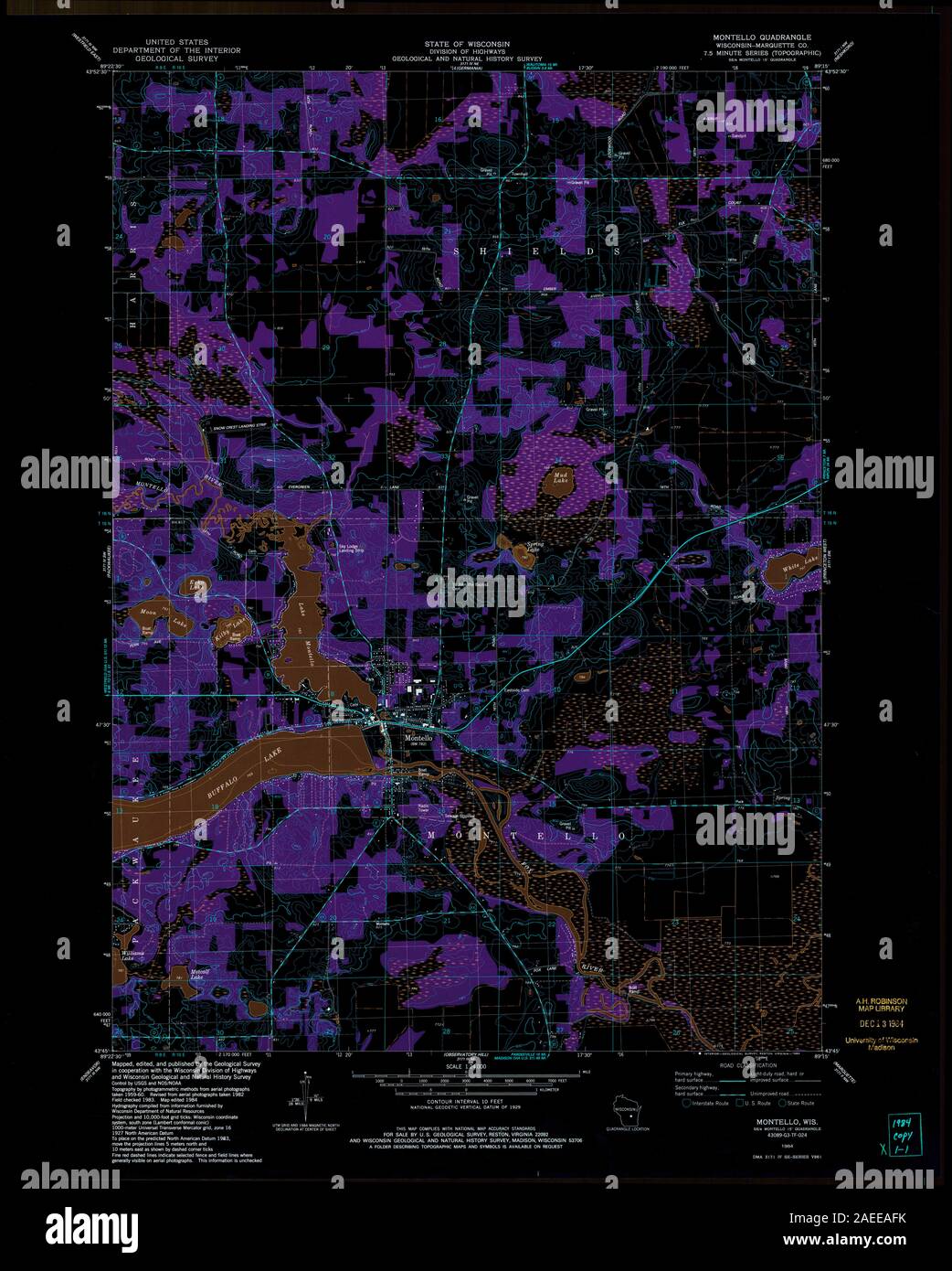 Montello map hi-res stock photography and images - Alamy