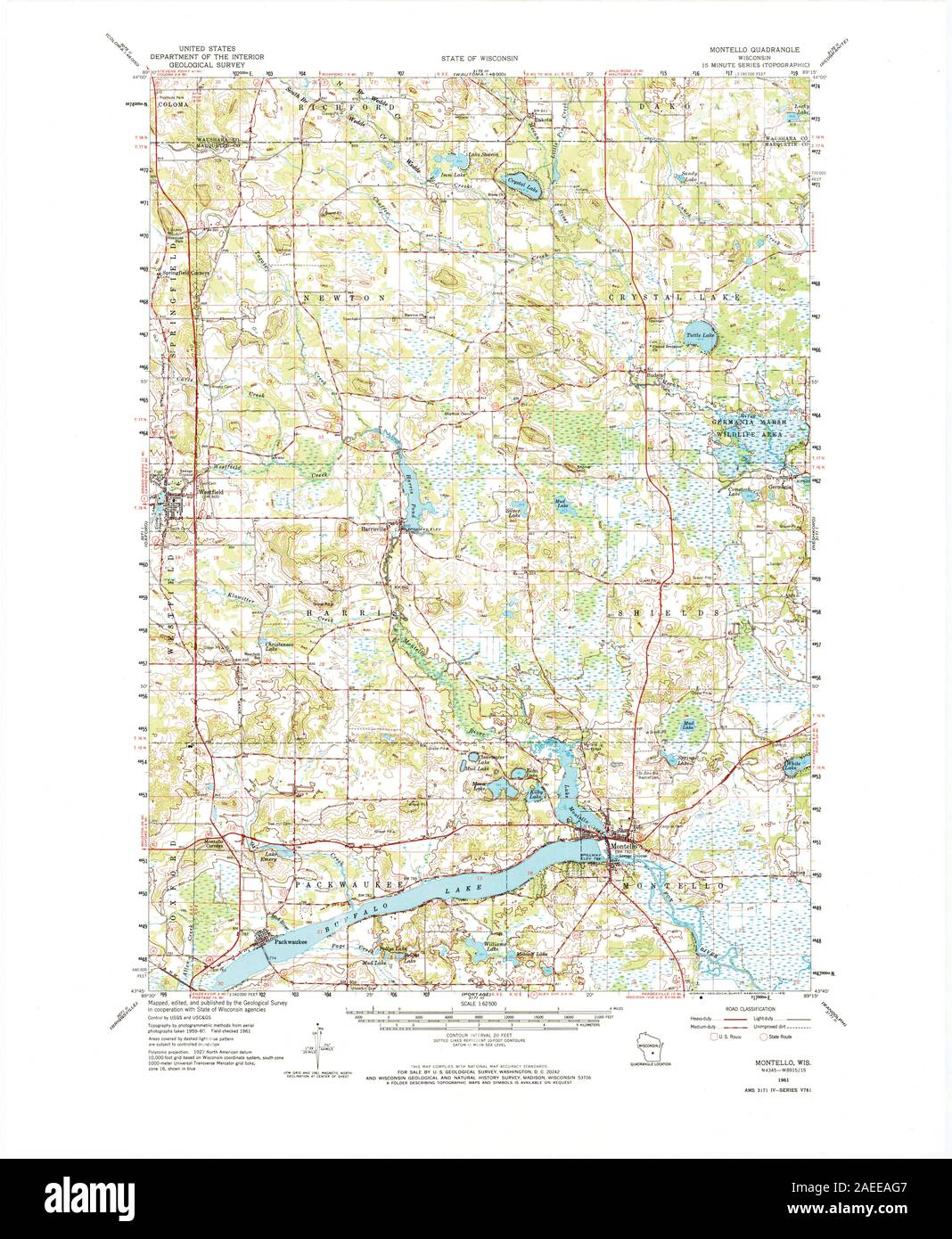 Map of montello hi-res stock photography and images - Alamy